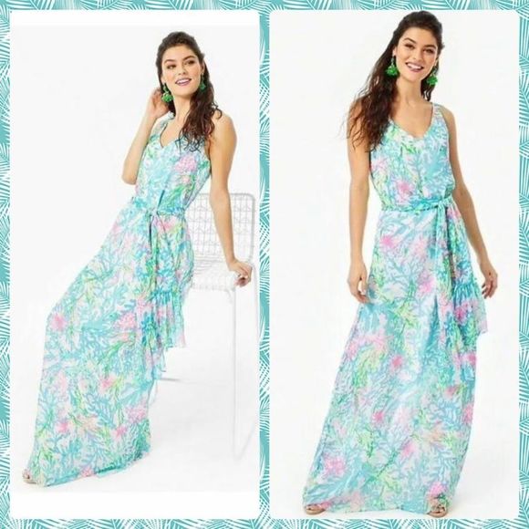 Lilly Pulitzer | Dresses | Nwtslilypulitzer Maxi Size Small Coral Bay ...